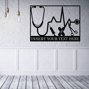 Personalized Doctor Name Metal Sign. Custom Medic Wall Decor Gift ...