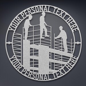 Personalized Construction Workers Metal Sign. Custom Building Worker ...
