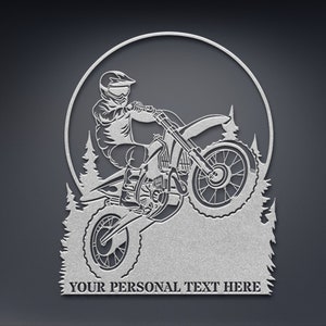 Personalized Motocross Metal Sign. Custom Dirtbike Name Wall Decor ...