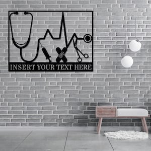 Personalized Doctor Name Metal Sign. Custom Medic Wall Decor Gift ...