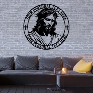 Personalized Jesus Face Metal Sign Gift. Custom Religious Christian ...