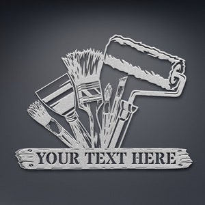 Personalized Painter Tools Metal Sign Gift, Custom Painter Name Sign ...