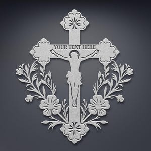 Personalized Religious Cross Metal Art Sign Gift. Custom Christian Wall ...