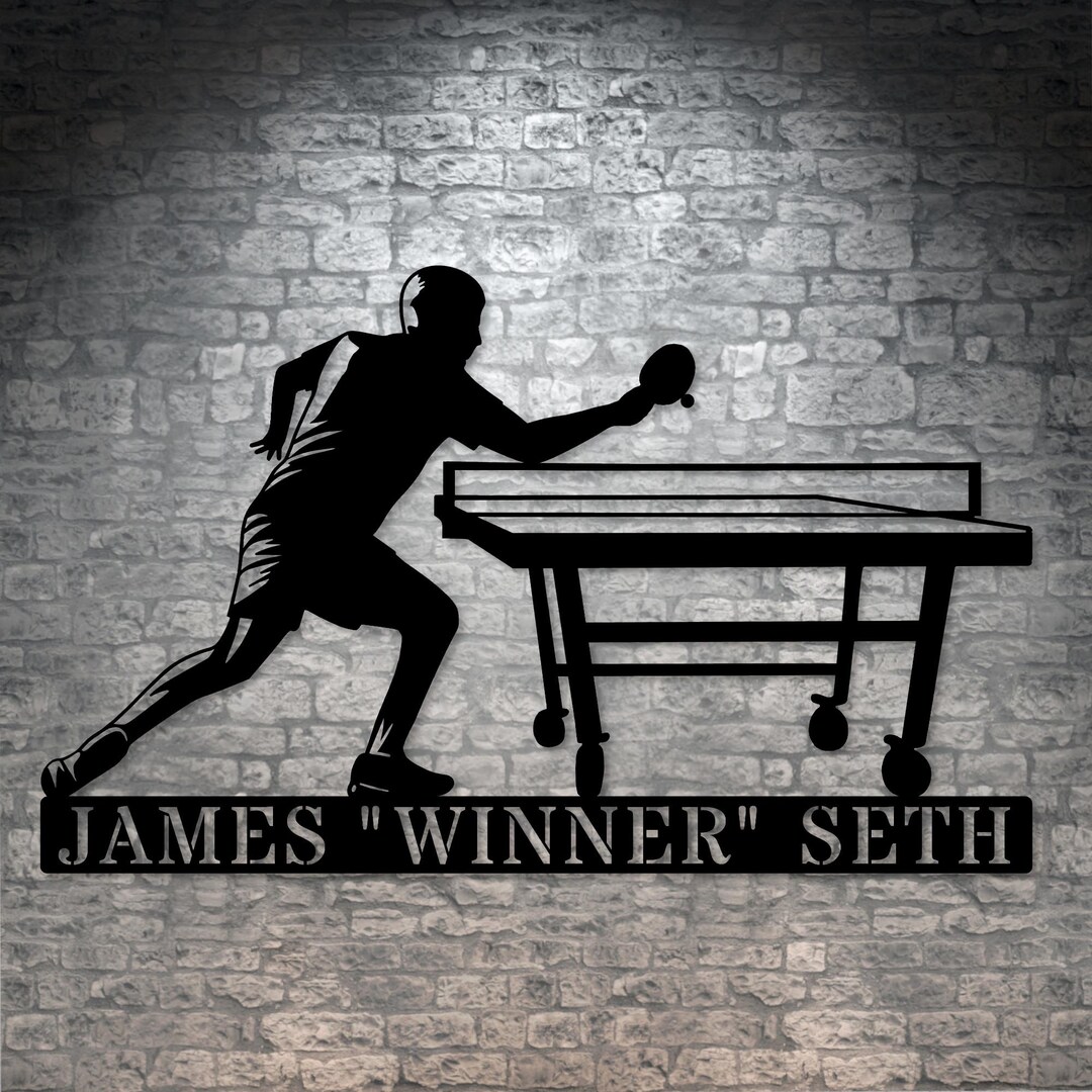 Personalized Table Tennis Player Metal Art Sign Gift. Custom Ping-pong ...