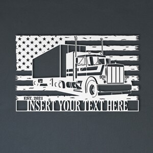 Personalized US Trailertruck Name Metal Sign. Customizable 18-wheeler ...