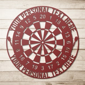 Personalized Dart Board Name Metal Sign. Darts Lover Home Decor. Custom ...