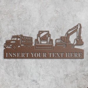 Personalized Heavy Machinery Metal Sign. Custom Construction Equipment ...
