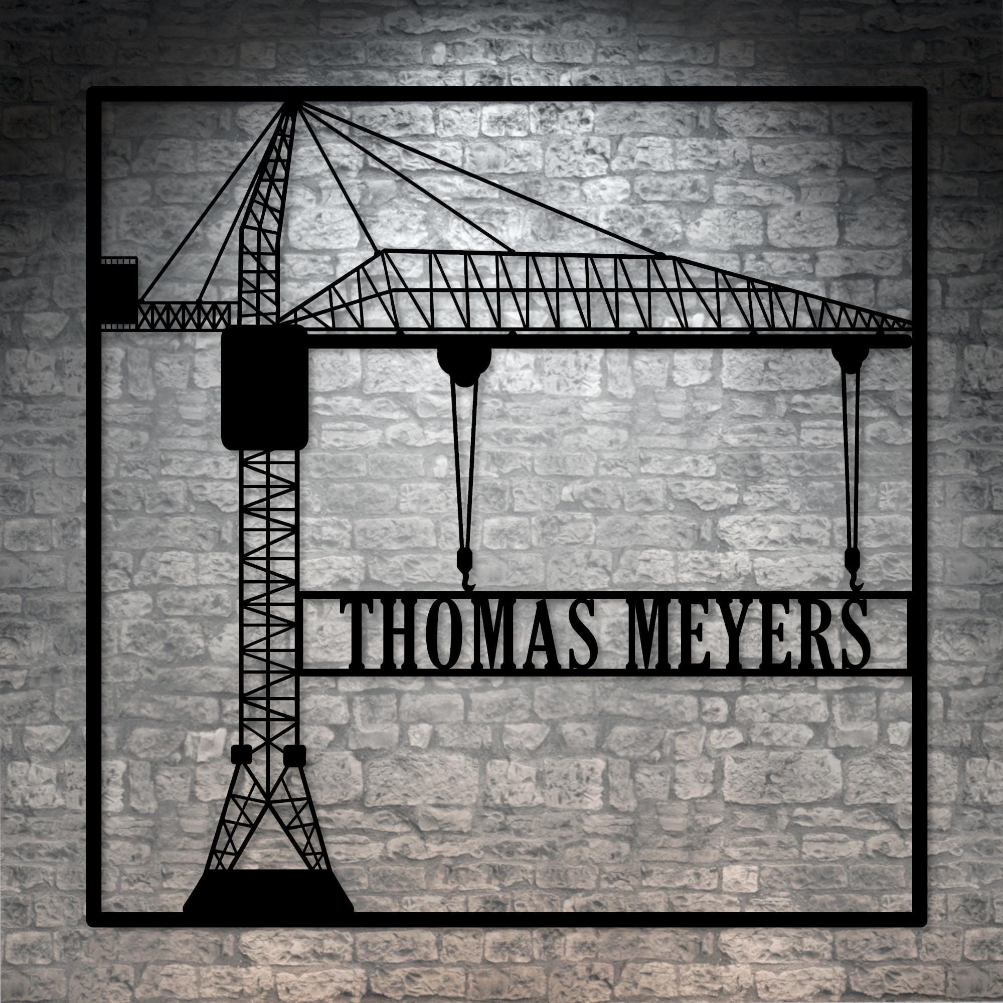 Personalized Crane Operator Name Metal Sign. Custom Tower Crane Wall ...