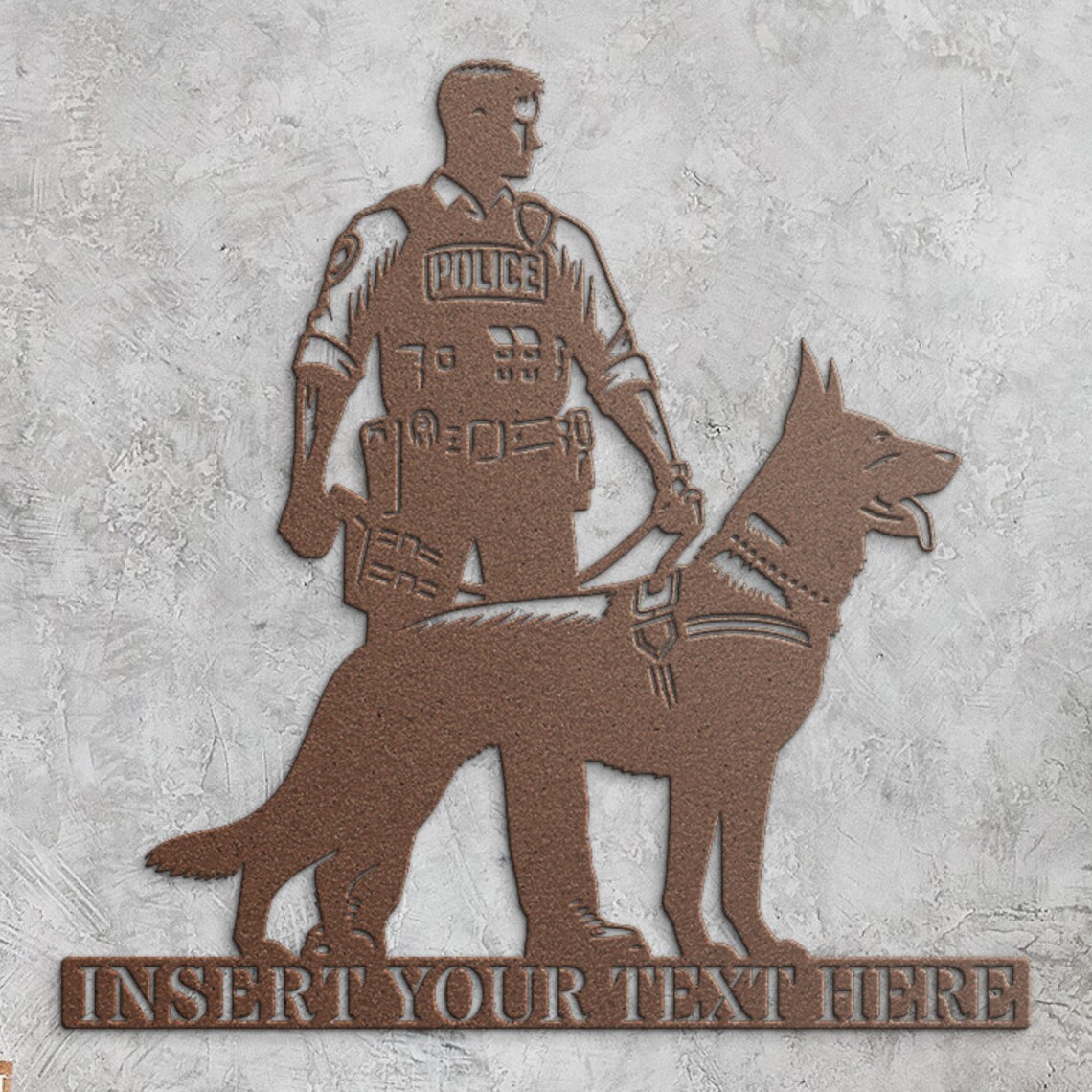 Personalized K-9 Policeman Metal Sign. Custom Law Enforcement Wall ...
