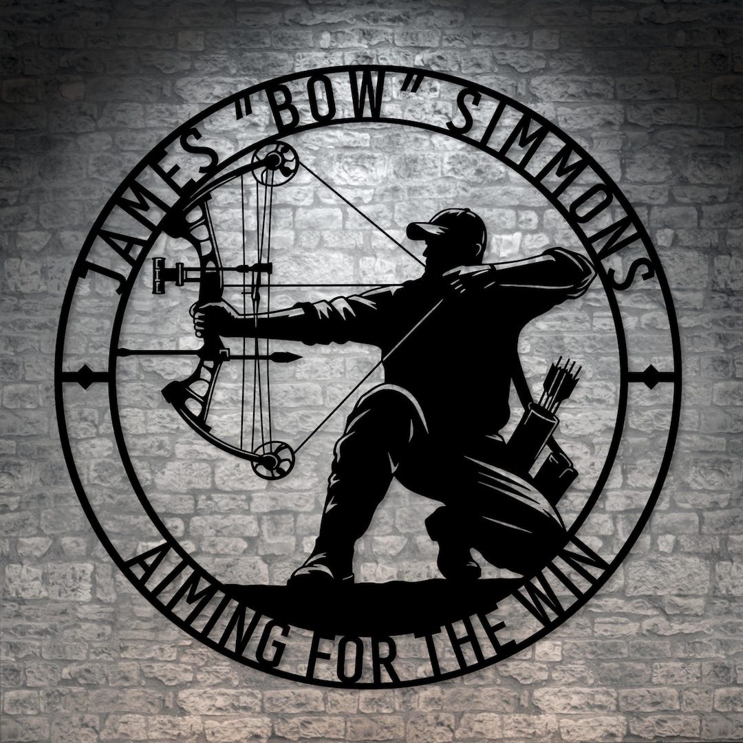 Personalized Bow Hunter Name Metal Sign. Custom Archery Wall Decor Gift ...