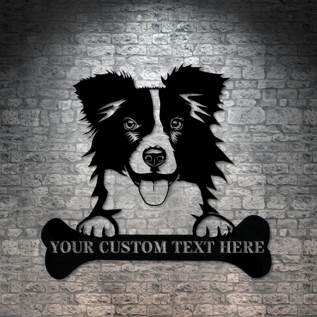 Personalized Border Collie Name Metal Sign. Customizable Dog Owner Wall ...