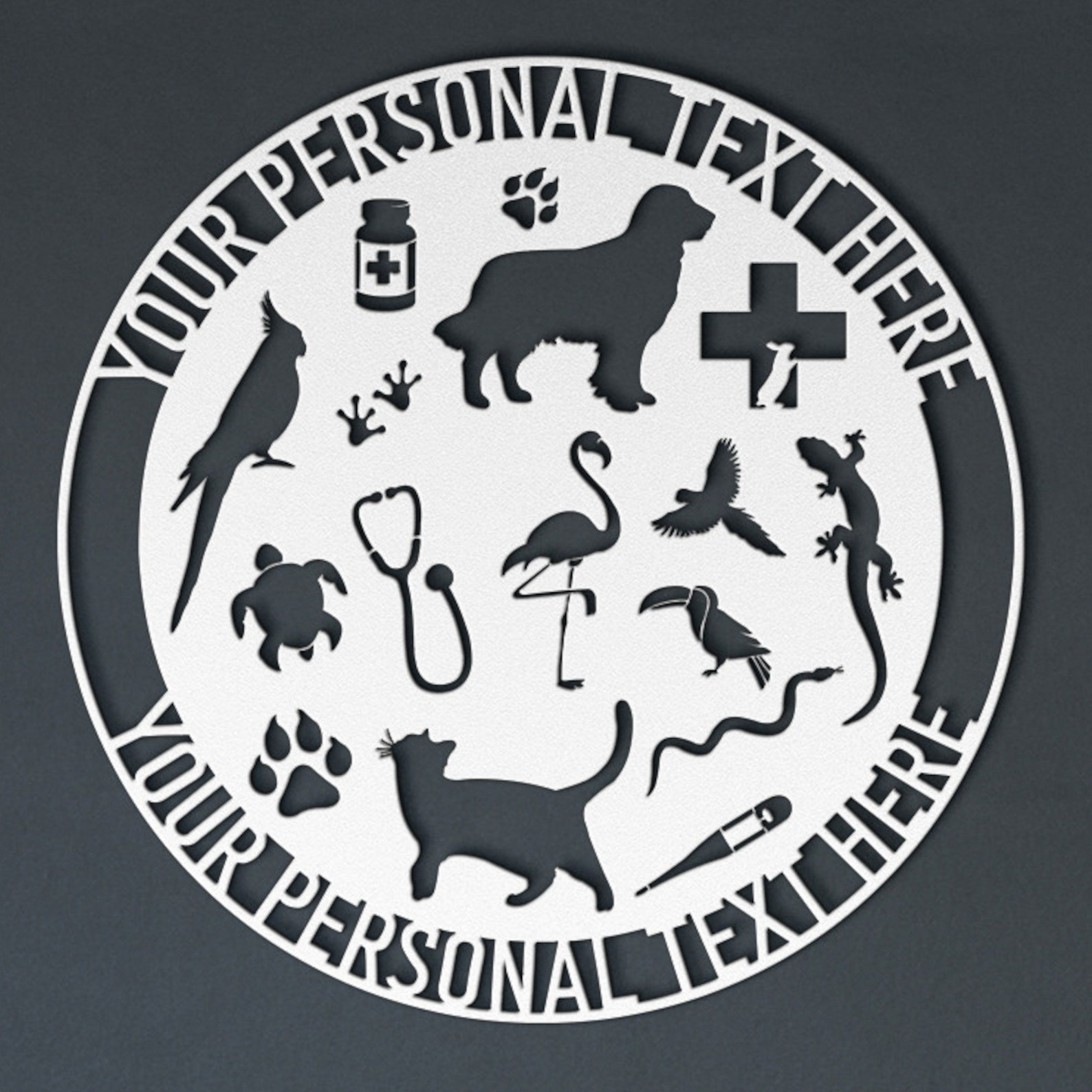 Personalized Exotic Animal Metal Sign. Customizable Veterinary Clinic ...