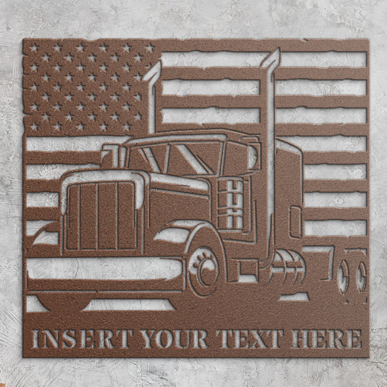 Personalized American Trucker Name Metal Sign. Custom Patriotic Lorry ...