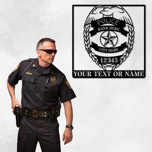 Personalized Police Badge Name Metal Sign Gift. Customizable - Etsy
