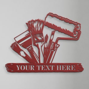 Personalized Painter Tools Metal Sign Gift, Custom Painter Name Sign ...