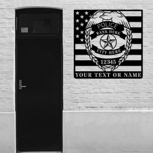 Personalized Police Badge Name Metal Sign Gift. Customizable Police ...