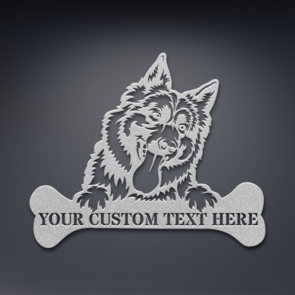 Personalized Happy German Shepherd Name Metal Sign. Customizable Dog ...