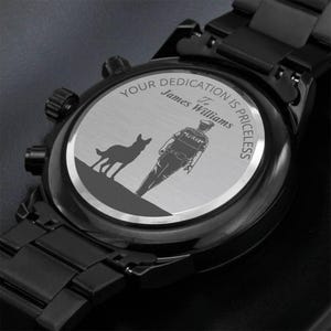 Personalized Policeman Laser-engraved Metal Watch. Custom K-9 Officer ...