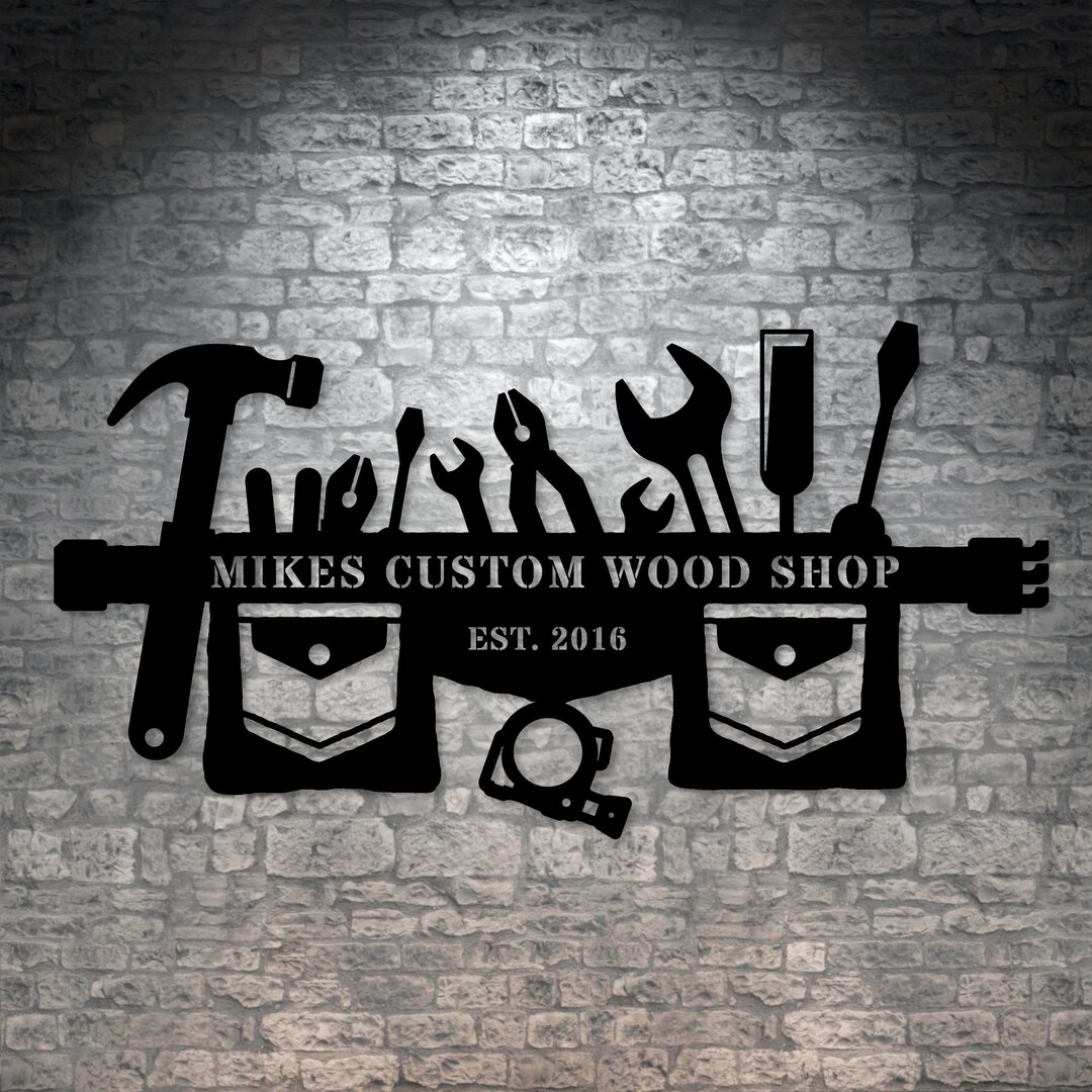 Personalized Carpenter Tool Belt Metal Sign Gift. Carpenter Steel Sign ...