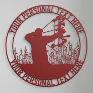 Personalized Archery Name Metal Sign. Customizable Hunting Wall Decor ...