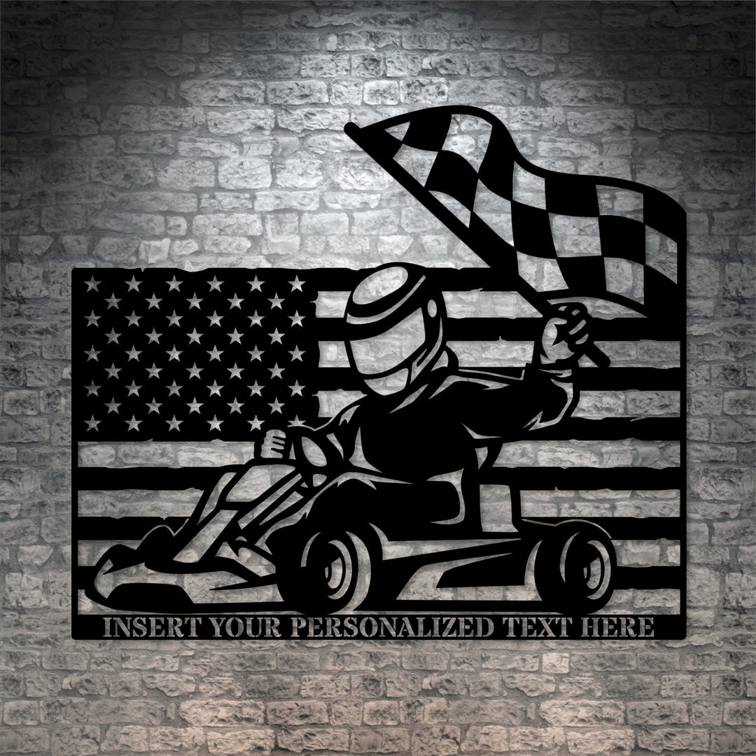Personalized Karting Name Metal Sign. Custom Go-kart Wall Decor Gift ...