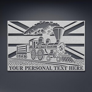 Personalized UK Steam Train Metal. Custom English Train Lover Wall ...