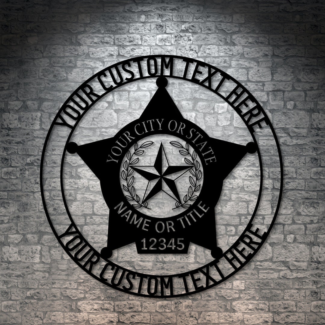 Personalized Five Point Star Police Badge. Custom Policeman Anniversary ...