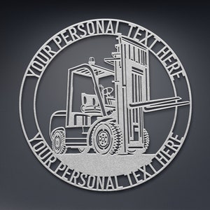 Personalized Forklift Name Metal Sign. Custom Lift Truck Wall Decor ...