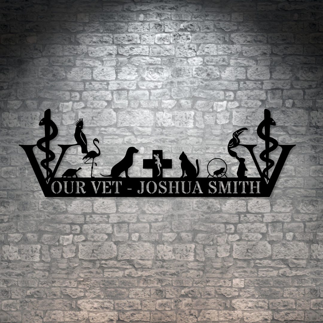 Personalized Veterinarian Shop Name Metal Sign. Customizable Vet Doctor ...