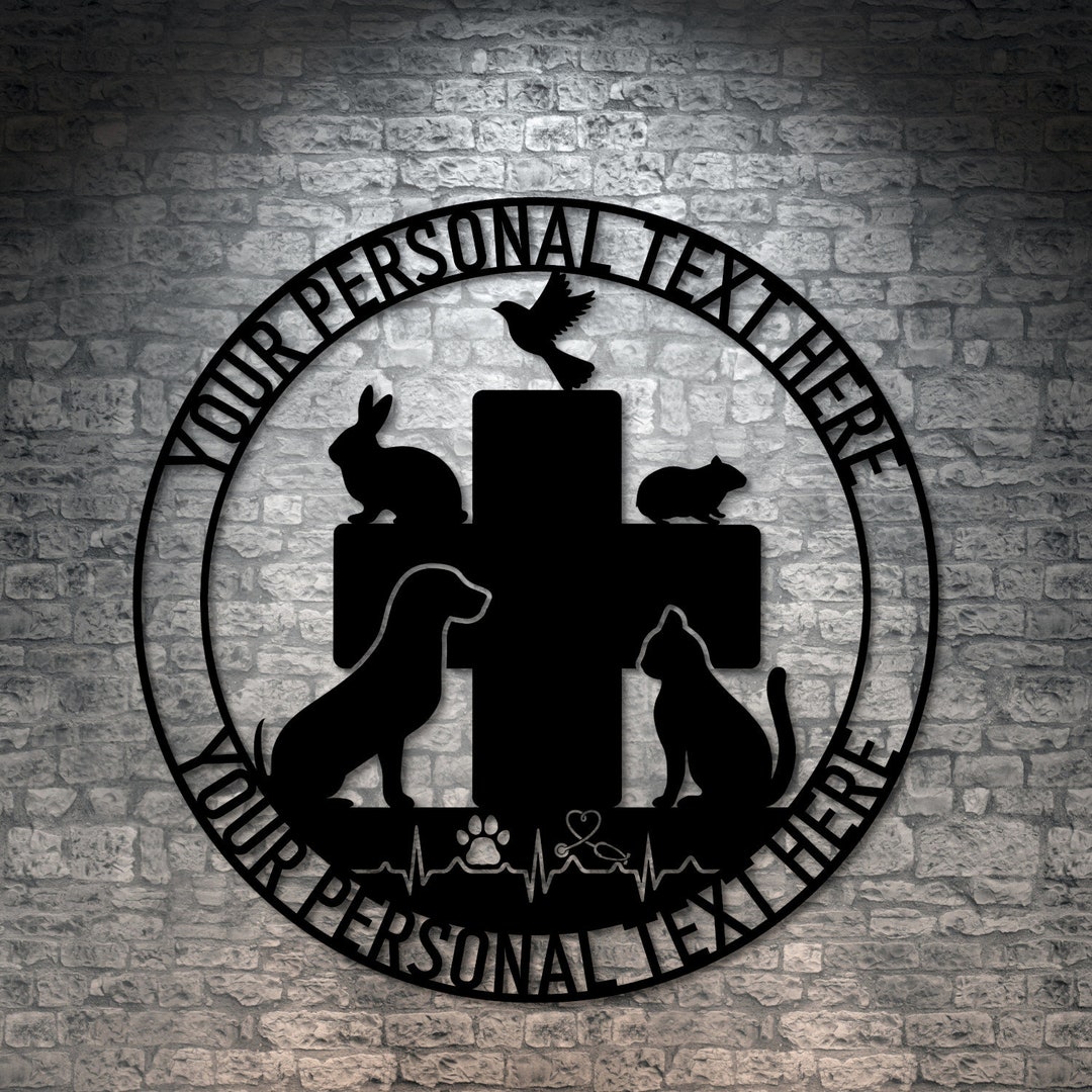 Personalized Vet Clinic Name Metal Sign. Customizable Animal Health ...