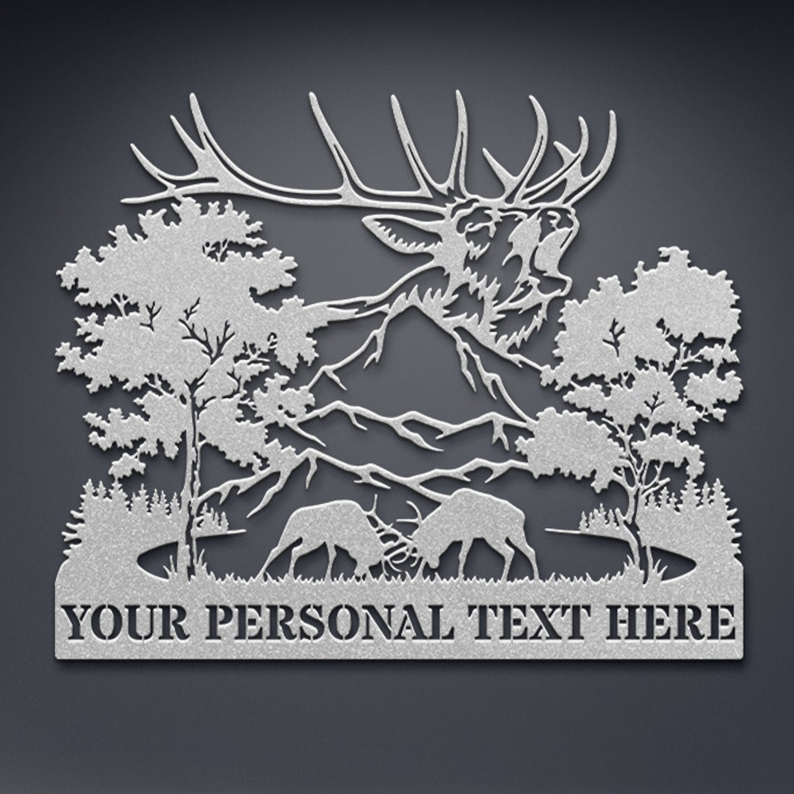Personalized Nature Wildlife Deer Fighting Metal Sign, Custom Nature ...