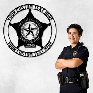 Personalized Five Point Star Police Badge. Custom Policeman Anniversary ...