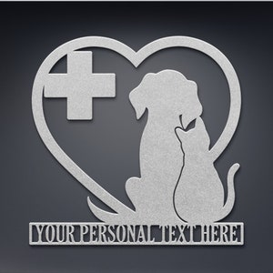 Personalized Vet Pet Care Name Metal Sign. Customizable Vet Doctor Wall ...