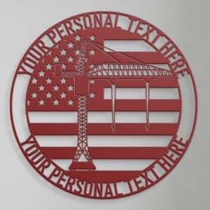 Personalized US Tower Crane Name Metal Sign. Custom Crane Operator Wall ...