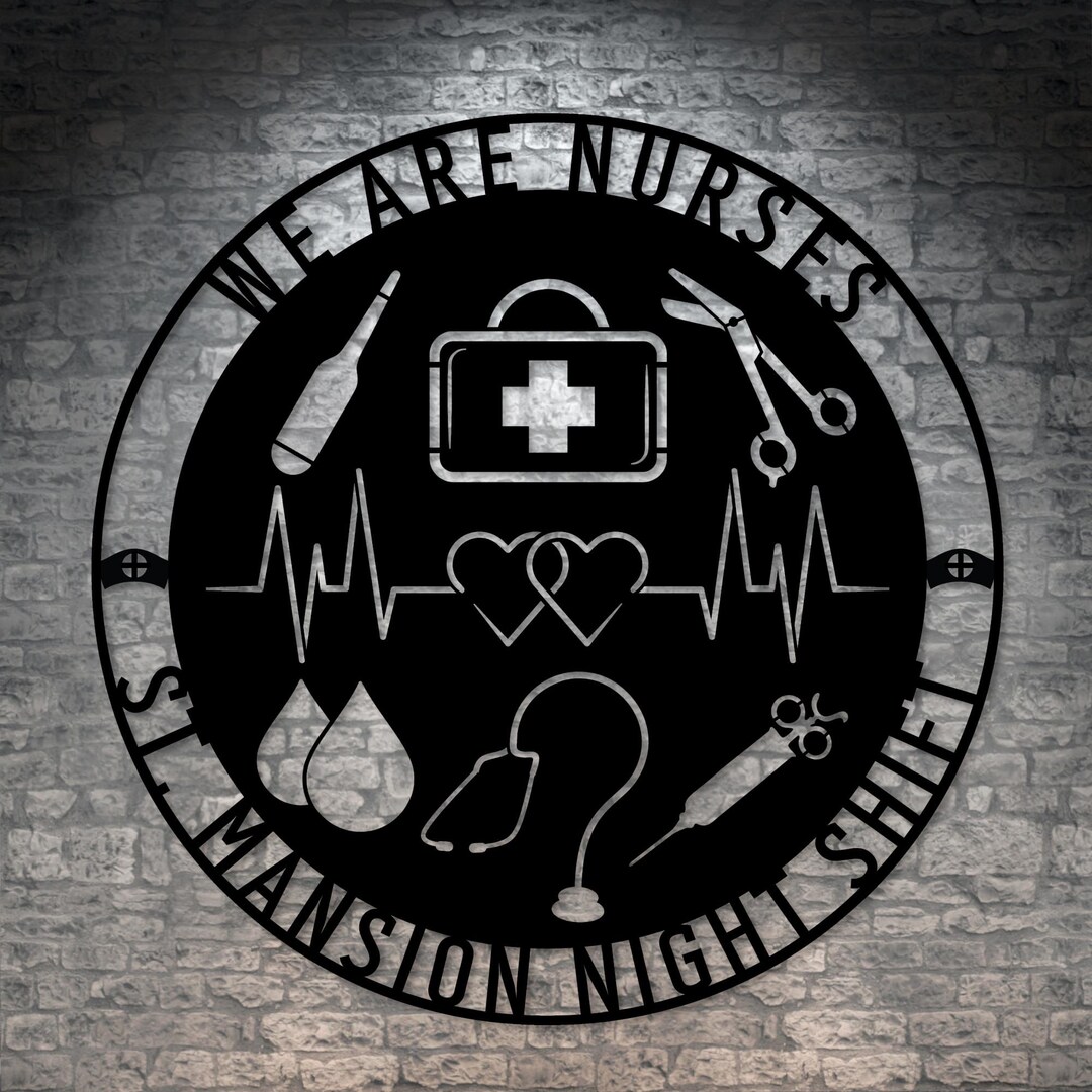 Personalized Nurse Name Metal Sign. Custom Caretaker Wall Decor Gift ...