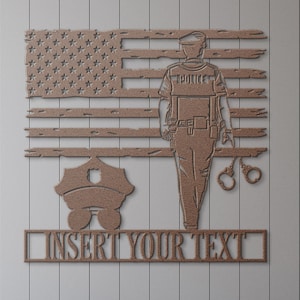 Personalized Police Officer Name Metal Sign. Custom Patriotic Police ...