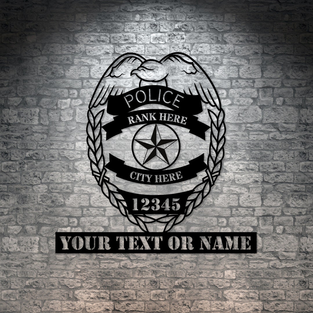 Personalized Police Badge Name Metal Sign Gift Custom Police - Etsy