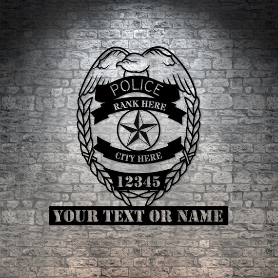 Personalized Police Badge Name Metal Sign Gift Custom Police - Etsy