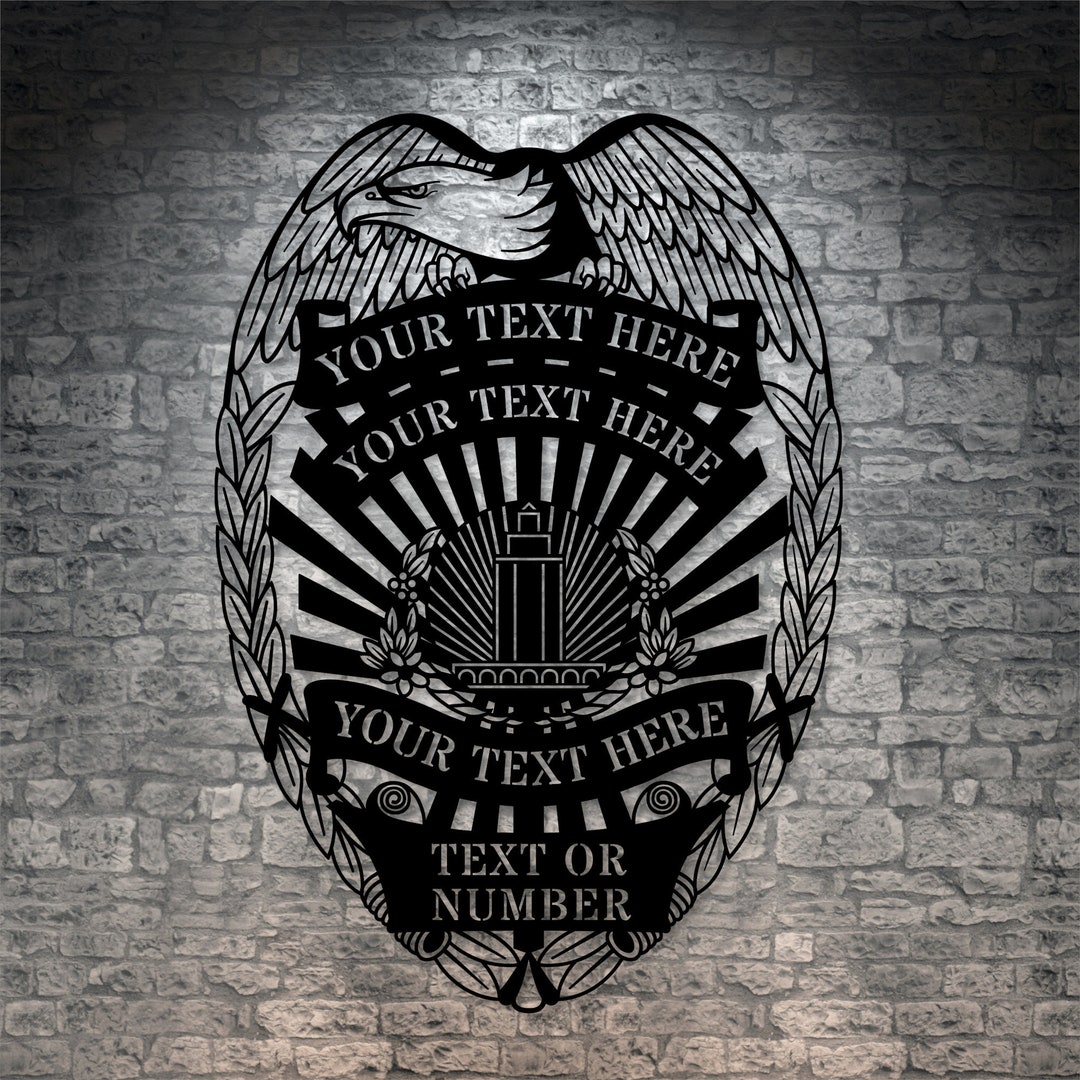 Personalized Police Badge Metal Sign. Custom Police Force Wall Decor ...
