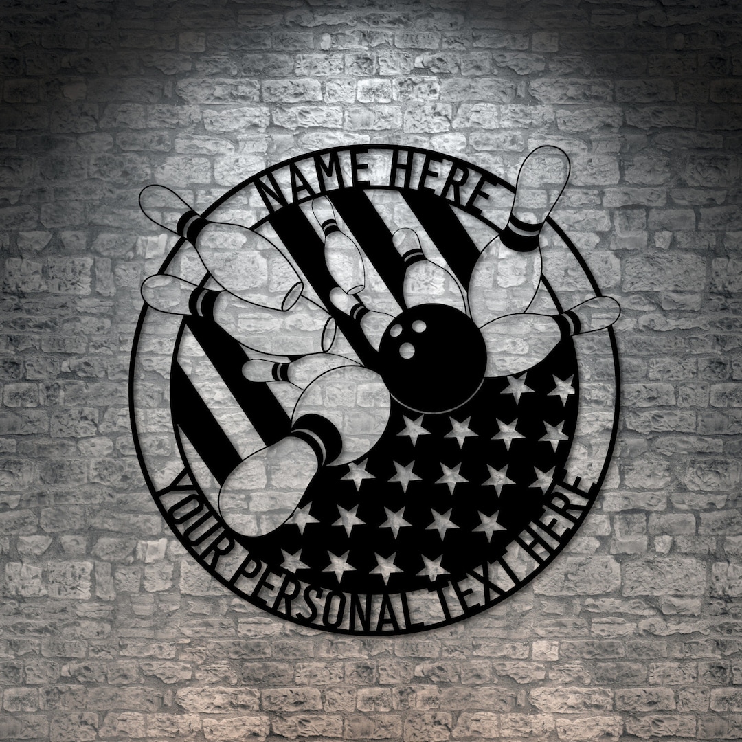 Personalized Bowling Strike Name Metal Sign. Custom US Bowling Player ...