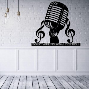 Personalized Vocalist Name Metal Sign. Custom Microphone Wall Decor ...