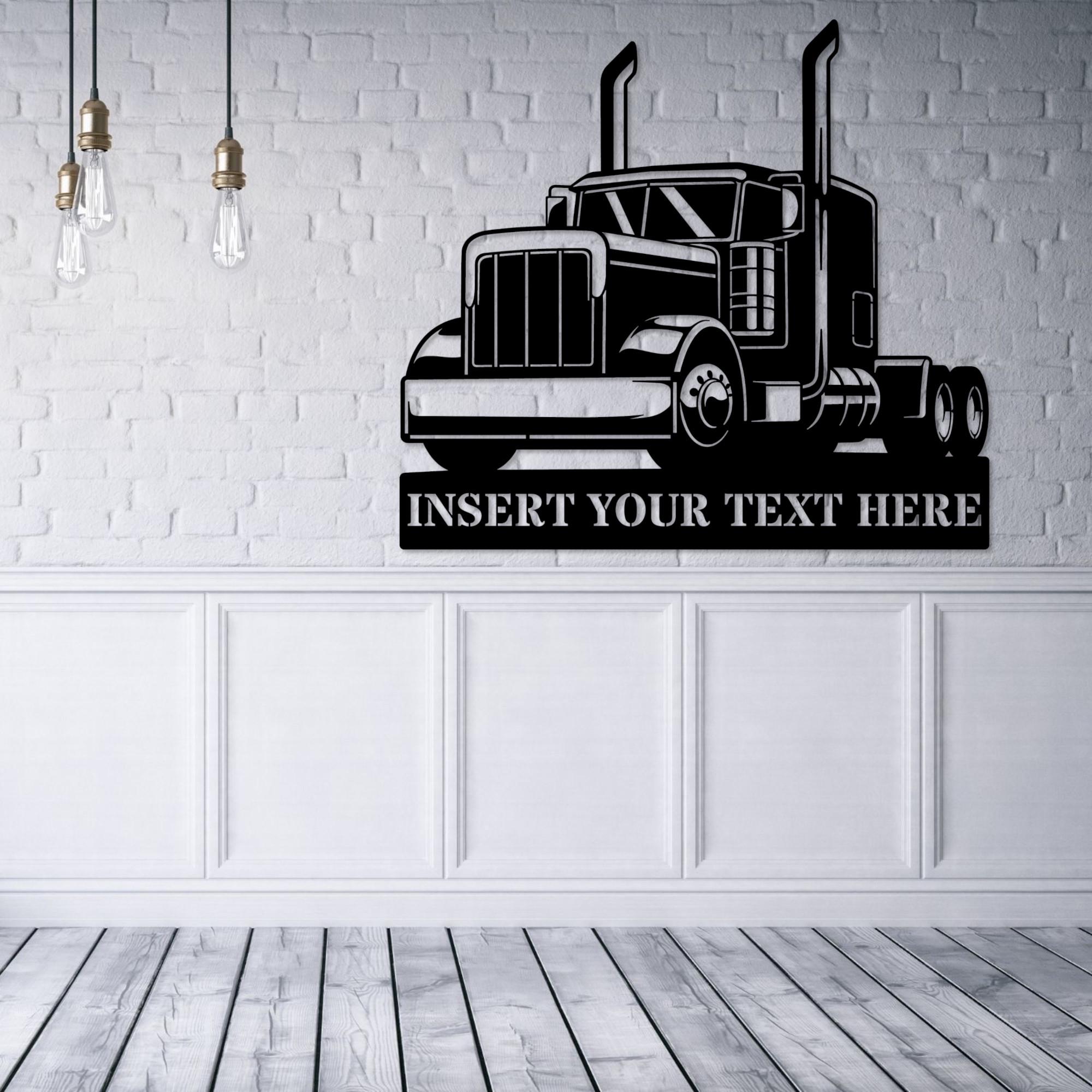 Personalized Lorry Driver Name Metal Sign. Custom Trucker Wall Decor ...