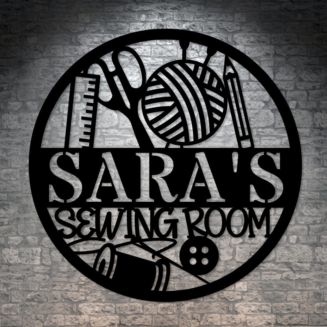 Personalized Sewing Room Metal Sign. Custom Wall Decor Gift. Sewing ...
