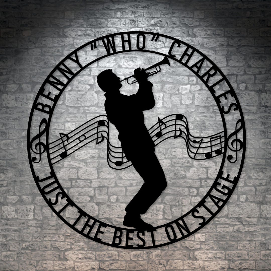 Personalized Trumpet Player Name Metal Sign. Custom Jazz Player Name ...