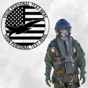 Personalized Jet Fighter Pilot Name Metal Sign. Custom Air Force Pilot ...