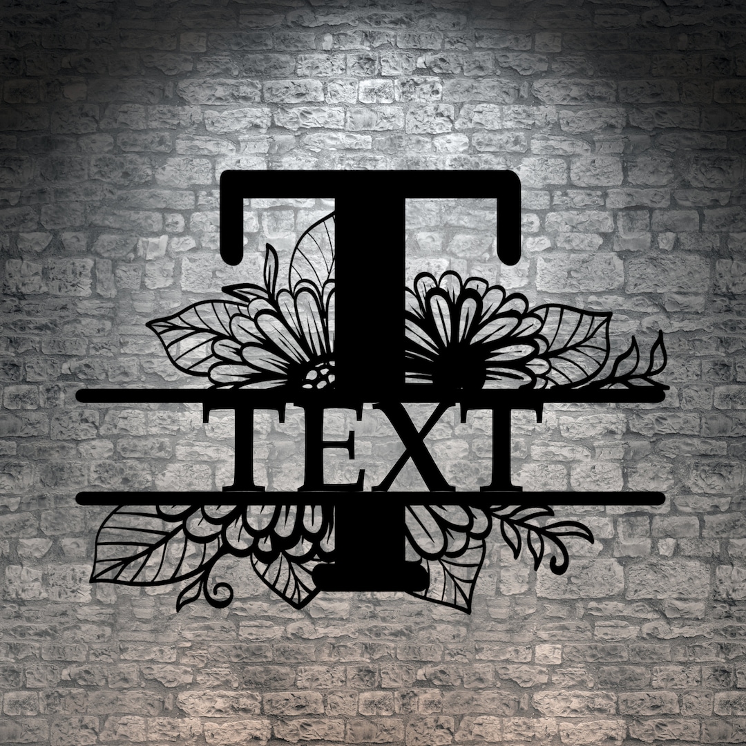 Personalized Family Name Split Letter Metal Sign Gift. Customizable ...