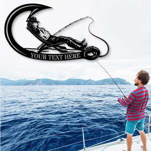 Personalized Fisher Name Metal Sign. Custom Fishing Wall Decor Gift. to ...