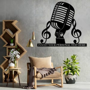 Personalized Vocalist Name Metal Sign. Custom Microphone Wall Decor ...