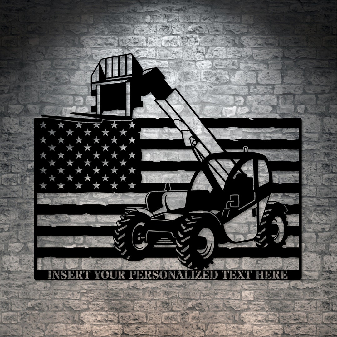 Personalized American Telehandler Metal Sign. Custom Telescopic ...