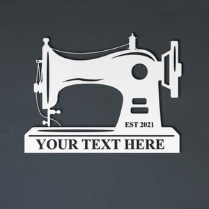 Personalized Vintage Sewing Machine Name Metal Sign. Custom Tailor Wall ...